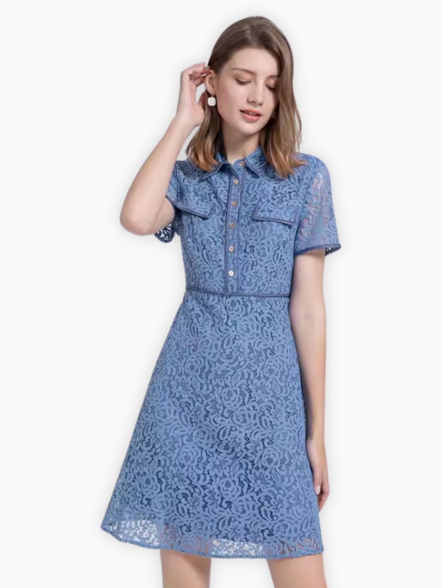 ゴルフブルーフラワーワンピース CH612 - Chamule