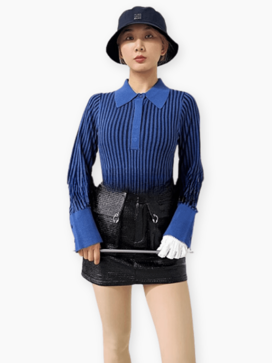 ストライプゴルフニット CH816 - Chamule